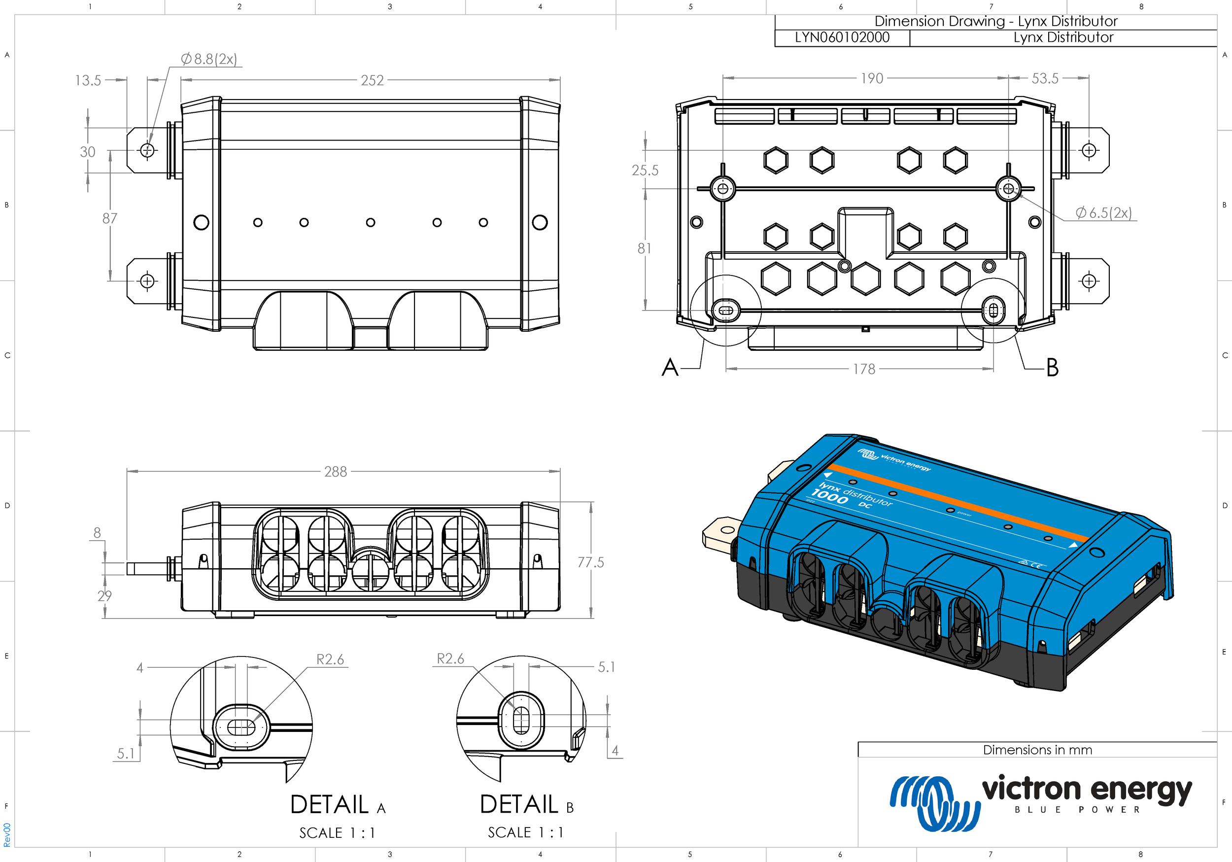 11. Enclosure dimensions Lynx Distributor M8 and M10